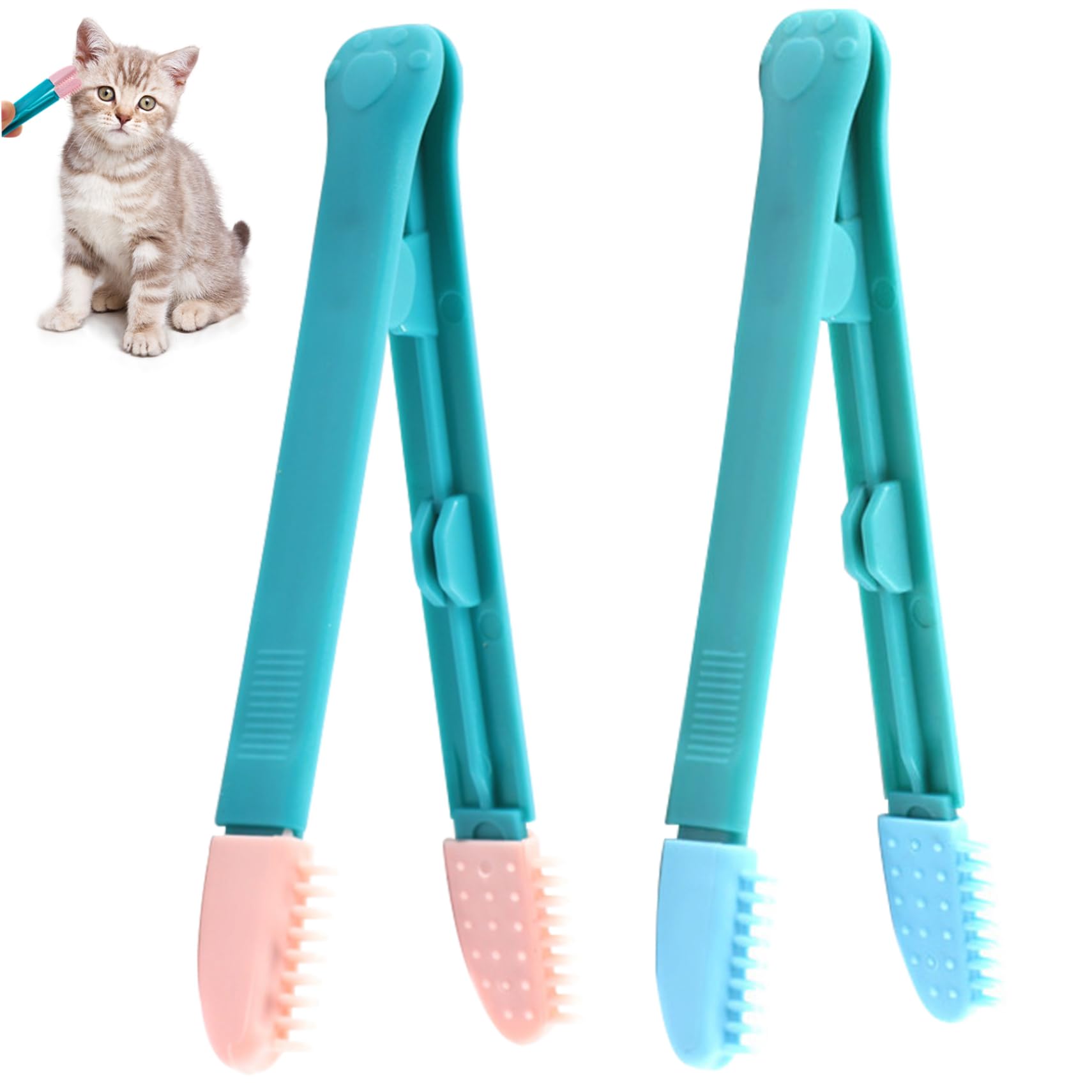 Hperu Dog Eye Booger Remover Dog Tear Stain Remover, Soft Rubber Dog Eye Booger Remover Tear Stain Comb 2Pcs Washable ＆ Reusable No Hurt Dog Face Comb for Kitten Gentle Cleaning Eye