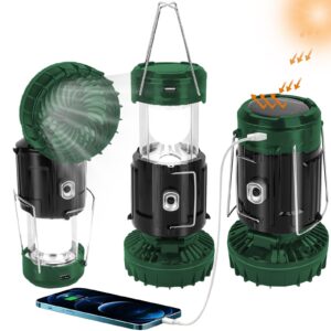 bugpass 3 in 1 portable lantern - collapsible lightweight camping lantern for power outages solar flashlight survival kits for indoor outdoor tent home emergency essentials hiking