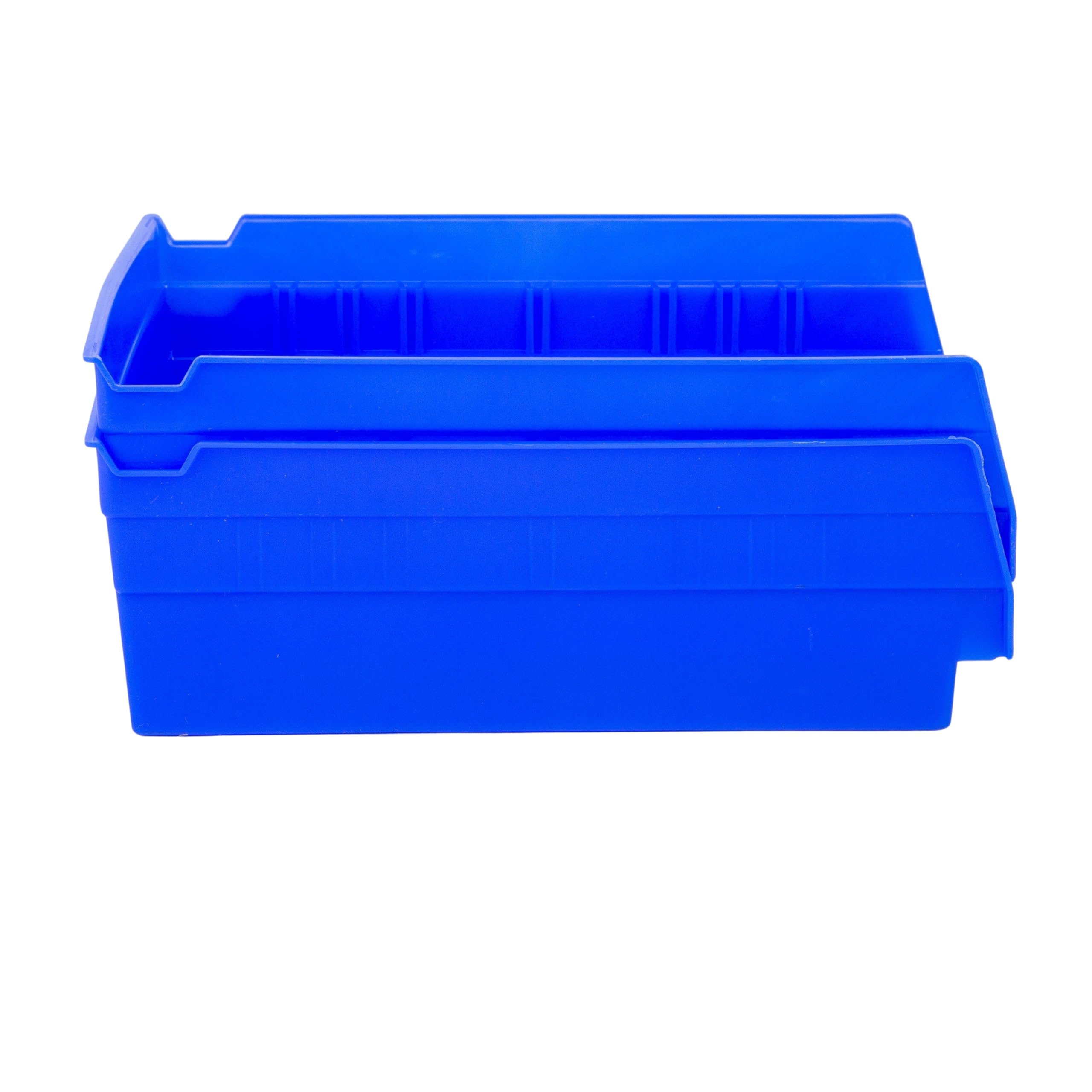 Hudson Exchange 12 x 8 x 4" Plastic Nesting Storage 12” Shelf Bin Container - 15 lb Capacity (Blue)