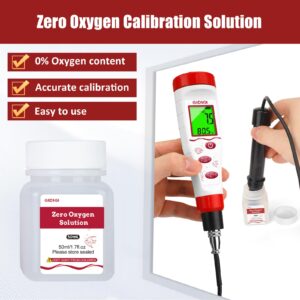 Dissolved Oxygen Meter Accessories,Dissolved Oxygen Meter Calibration Solution Electrolyte Solution Membrane Cap Kit,1*50ml Zero-Oxygen Solution,2*30ml Electrolyte Solution,6 PCS of Membrane Cap