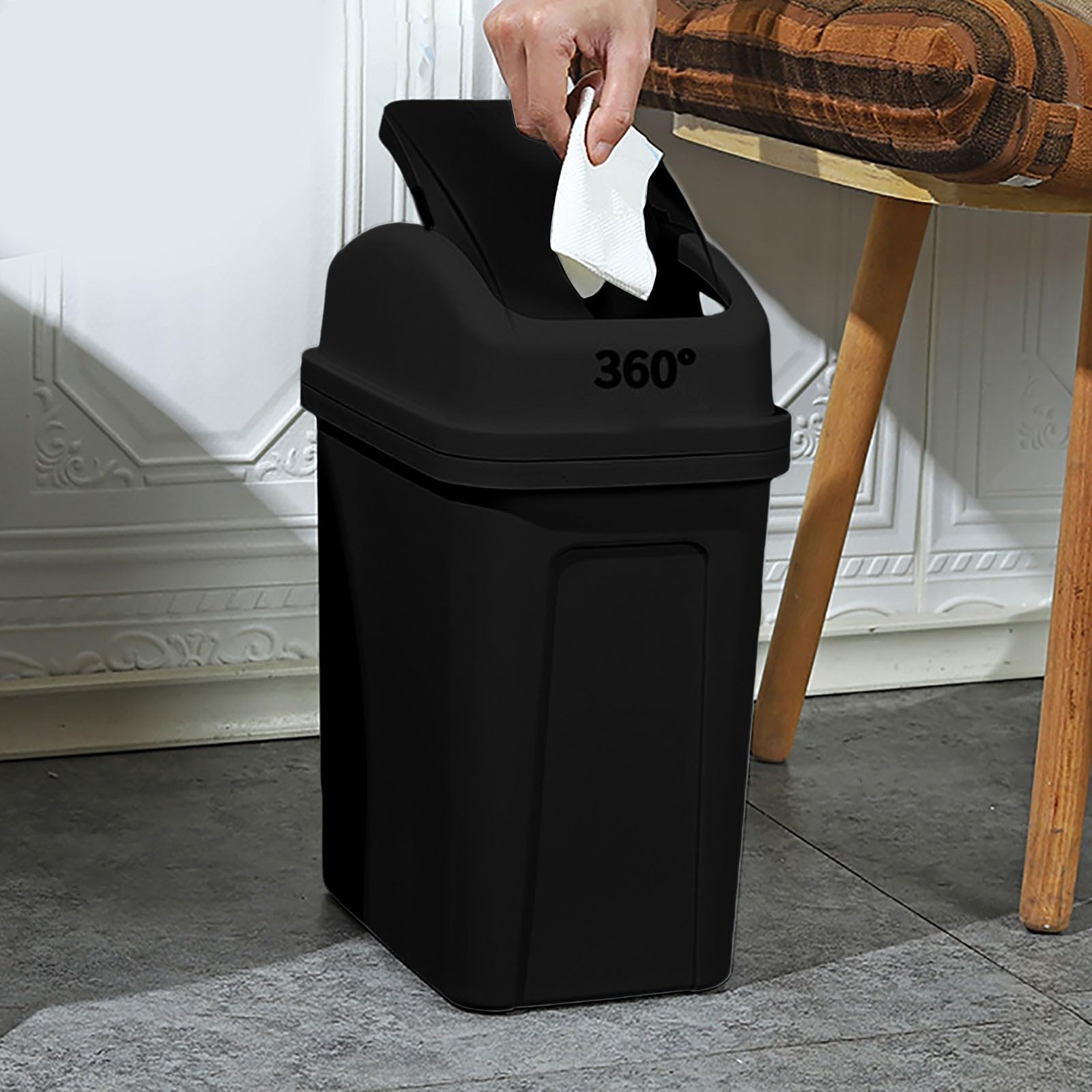 Trash Can Kitchen ,5.5 Gallons, Plastic Bathroom Garbage Can with Lid, Waste Basket,trash Bin,garbage Bin ,dog Proof Trash Can for Bathroom, Living Room, Office, Bedroom, Outdoor, Dorm, Kitchen