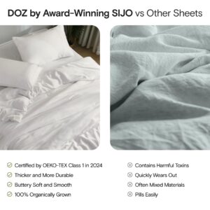 DOZ Duvet Cover Set, 100% Viscose derived from Bamboo, Organically Grown, Buttery Soft, Cooling Duvet Covers, High GSM, 1 Duvet Cover and 1 Pillowcase, 70"x90" (Sage, Twin/Twin XL)