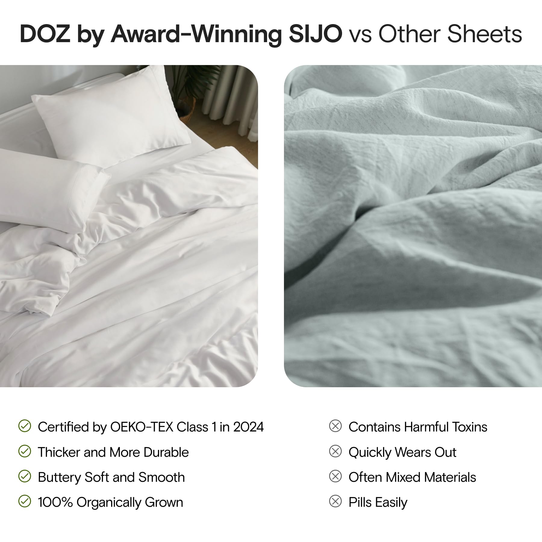 DOZ Duvet Cover Set, 100% Viscose derived from Bamboo, Organically Grown, Buttery Soft, Cooling Duvet Covers, High GSM, 1 Duvet Cover and 1 Pillowcase, 70"x90" (Sage, Twin/Twin XL)