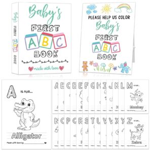 baby's first abc book baby shower activity keepsake game, abc coloring baby shower guest book alternative, baby's first alphabet coloring book, alphabet a to z coloring pages