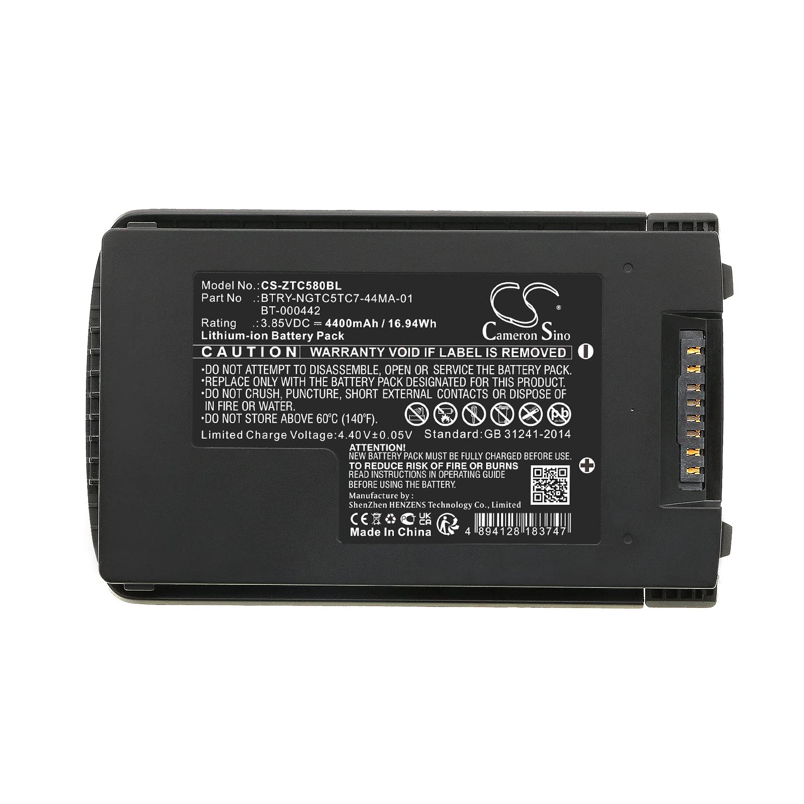 Replacement Barcode Scanner Battery for Z-ebra TC53, TC5301, TC58, TC73, TC78 3.85V 4400mAh