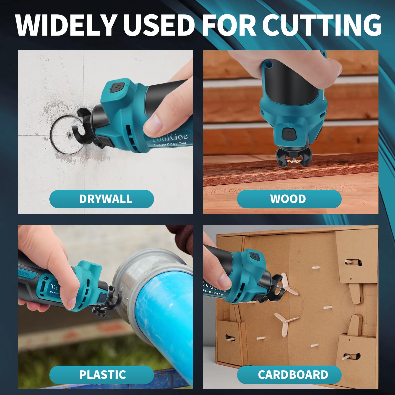 Cordless Drywall Cut-Out Tool for 18V Battery: Brushless Motor Tool (Battery Not Included) - Up 30000 RPM Variable Speed Rotary Ma-Kita Saw kit for Cutting,Paneling,and Ceiling Tiles