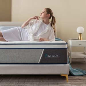 rimensy twin mattress, 10 inch gel memory foam and innerspring hybrid mattress in a box, motion isolation, medium firm mattress, pressure relief, twin size mattress 39"*75"*10"