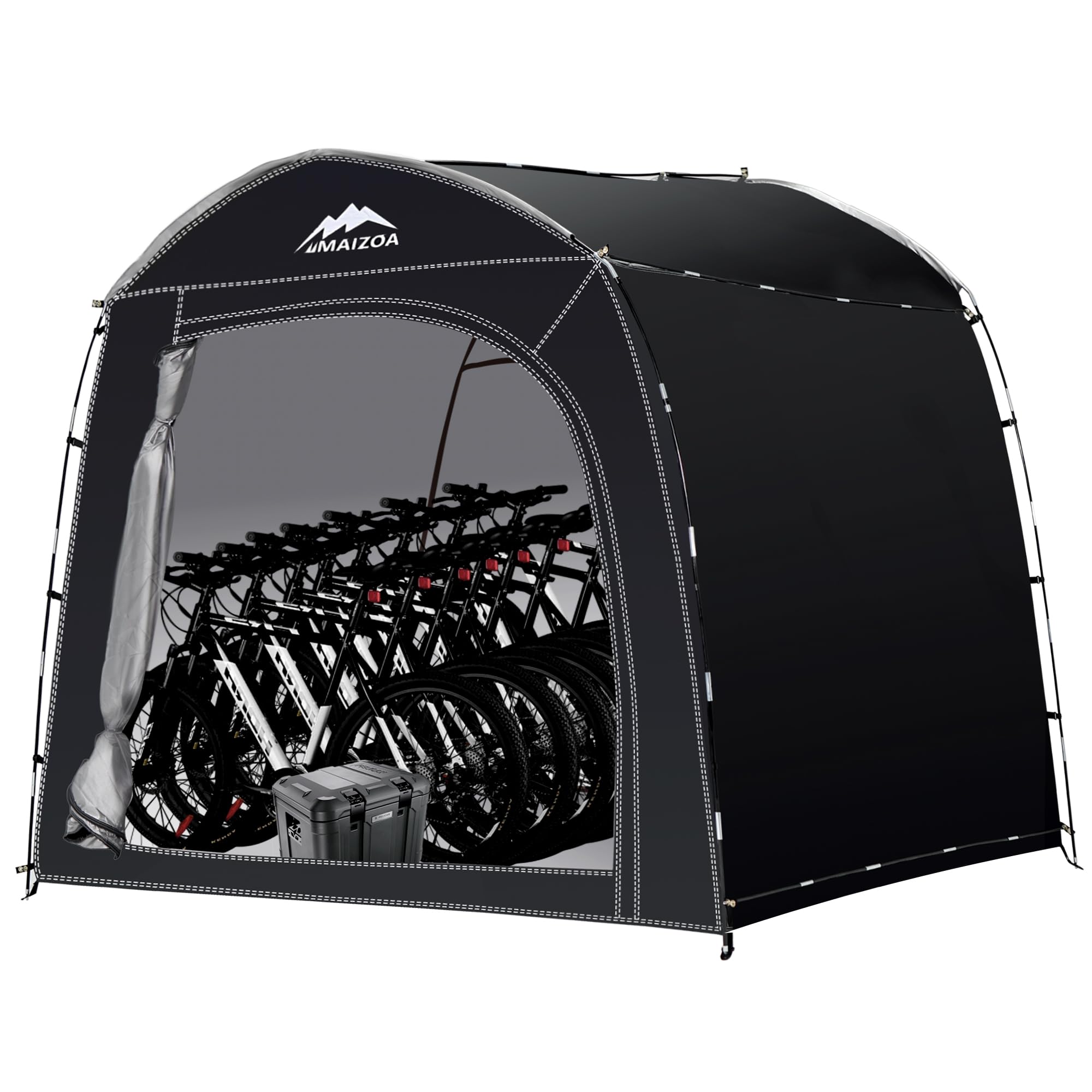 MAIZOA Bike Storage Shed Tent, 98*59*79 Inches Outdoor Portable Storage Tent, Made of 210D Oxford Cloth PU4000mm Waterproof Fabric, Suitable For Storing Bicycles, Motorbikes, Garden Tools, Lawn Mower