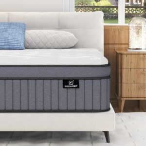 Queen Size Mattress, Upgrade Strengthen 14 Inch Firm Hybrid Queen Mattress in a Box, Mattress Queen Size With Memory Foam and Independent Pocket Springs, Strong Edge Support, Release Pressure