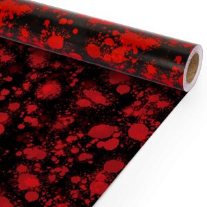 jarthenaamcs halloween bloody wrapping paper - mini roll - 17 in x 32.8 ft blood splatter gift wrap paper for diy art crafts halloween holiday horror party