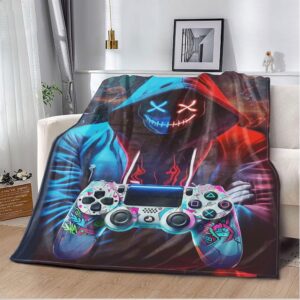 jvycjlu Gamer Throw Blanket, Boys Girls Game Blankets, Game Blanket for Boys Gifts for The Ultimat Gamer for Kids Teens Son Husbands Men Boyfriends Sofa Bedroom 60 X 50