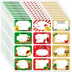 144pcs christmas gift tags, christmas presents stickers self adhesive christmas name tags for christmas gift holiday label stickers (2 x 3 inch)