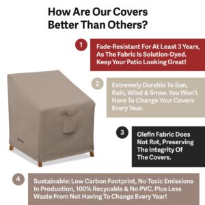 Elmara Outdoor Chair Covers – Waterproof, UV Fade-Resistant Patio Chair Covers Made of Heavy Duty Olefin – Durable All Weather Design Keeps Your Patio Furniture Safe (Taupe)