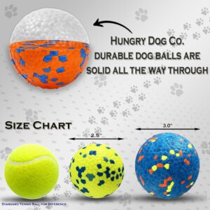 Hungry Dog Co.- Super Durable Premium Dog Balls -Pet Safe Dog Toys for Fun and Play. Very Bouncy and Durable -Great for Aggressive Chewers -Stimulating Colors and Patterns -2 Multi-Color 3” Balls #2