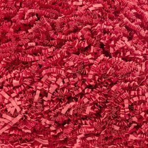 wowxyz 1 lb crinkle cut paper shred red crinkle paper shredded paper for gift baskets - gift box filler - confetti paper shreds stuffing for birthday, holiday gift packaging wrapping