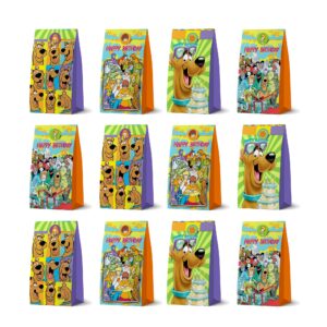 asdrft 12pcs cartoon dog party favor gift bags candy bags goody bags gift bags with stickers cartoon themed party supplies for birthday party decorations