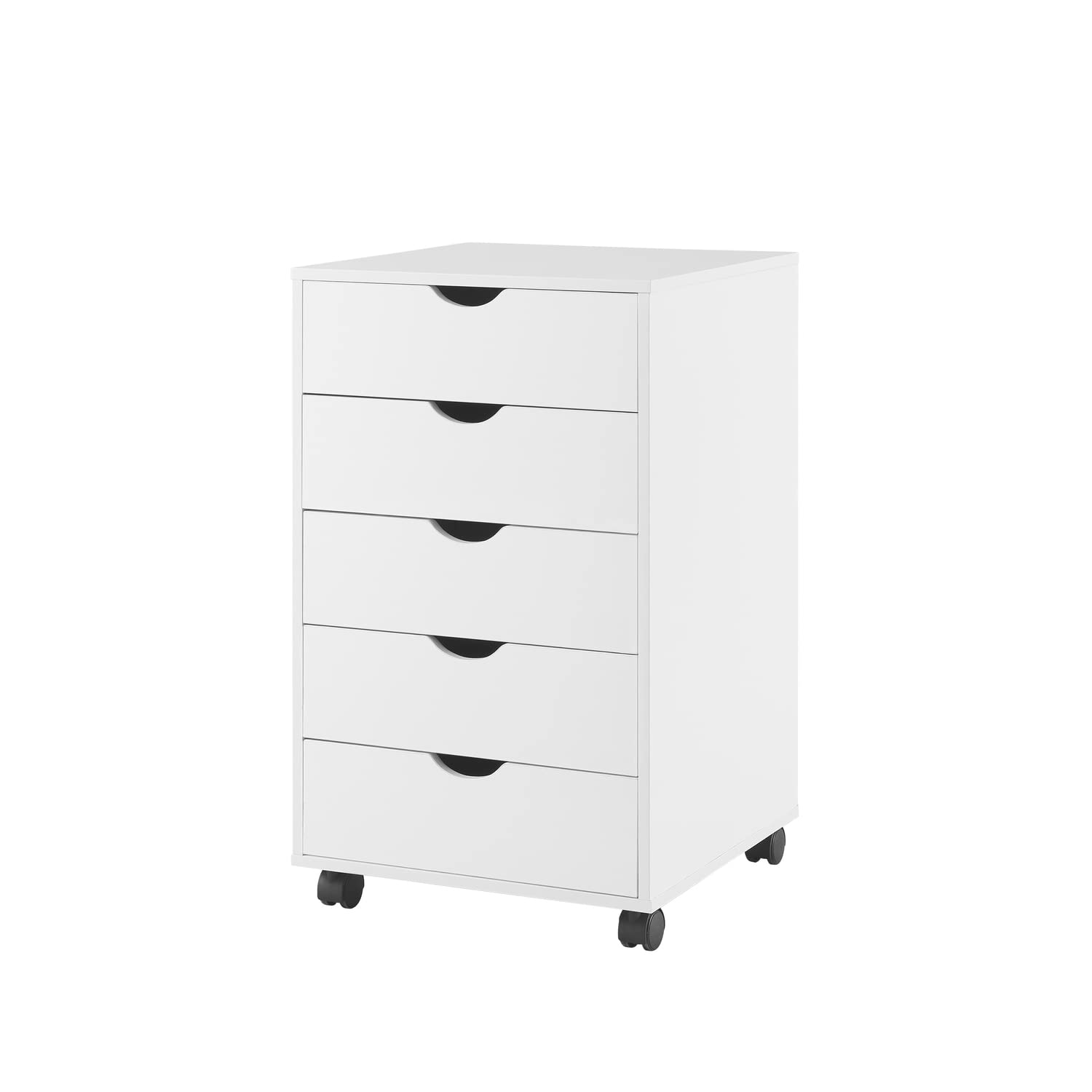 Naomi Home 5 Drawer Office File Cabinet with 200 lbs Total Capacity - White