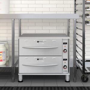 KoolMore Two-Drawer Commercial Free Standing Warming Drawers in Stainless-Steel, UL and NSF Listed (KM-WD-M2)