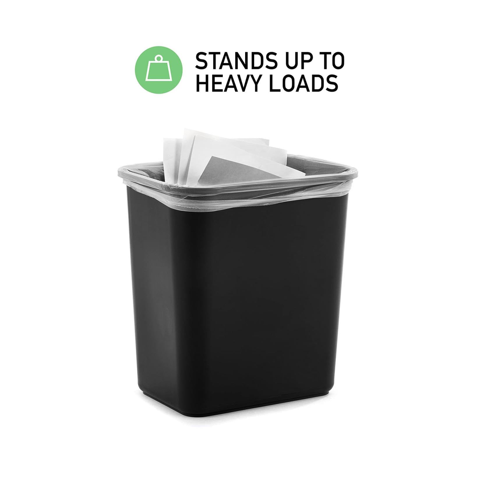 New Space Saving Trash Wastebasket, Convenient Open Recycle Trash Can, Minimalist Rectangular Garbage Bin, Fits Narrow Spaces in Commercial, Kitchen, Home Office, and Dorm. (Black)