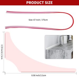 67" Shower Threshold Water Dam,Double-sided Self-adhesive Shower Water Dam,water blocker for Kitchen,water barrier for Countertop,water stopper for Bathtub.(Transparent)