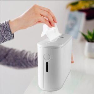 EnBath Countertop Paper Towel Dispenser (White)/Multifold Paper Towel Holder, Non-Slip, Durable ABS, Stylish Design for Bathroom and Kitchen