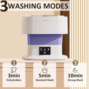 Mini Washing Machine,11.5L Portable Washing Machine and Dryer, Small Washing Machine Deep Cleaning Of Underwear, Purple Portable Washer Suitable for Underwear, Baby Clothes, Sock