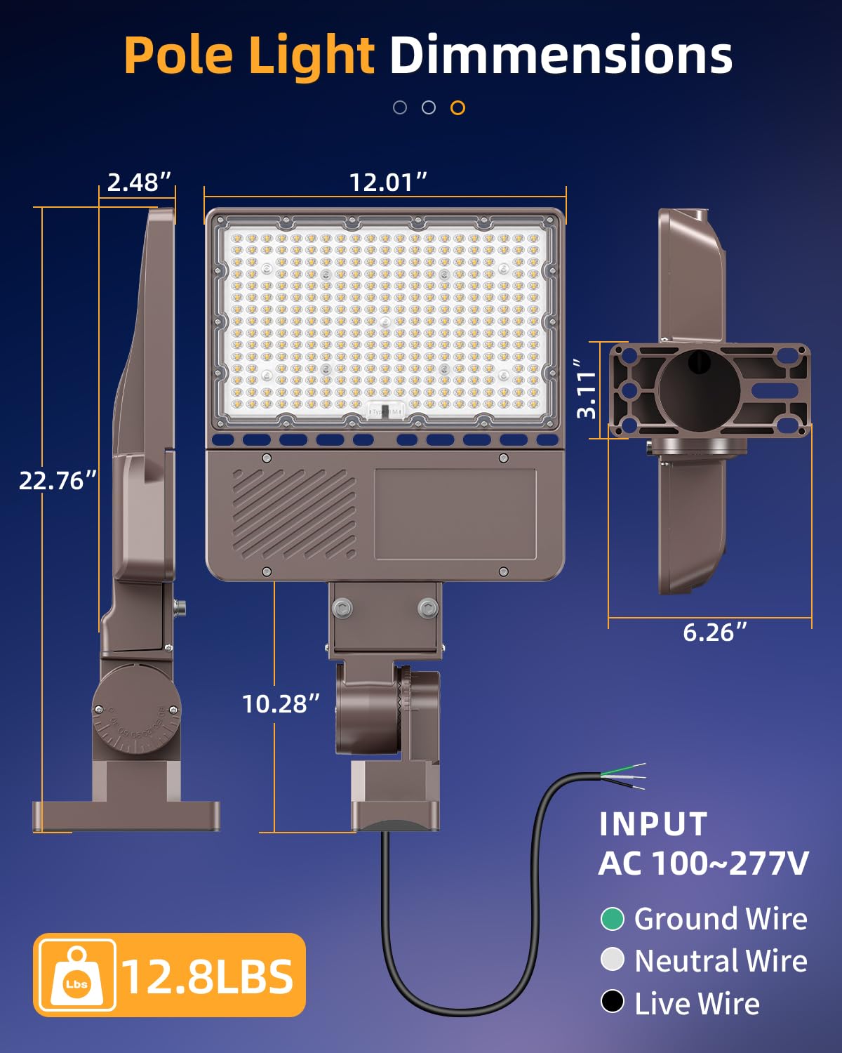 9PCS LED Parking Lot Lights 200W 160W 120W, LED Shoebox Light 5000K Adjustable Arm Mount, UL Listed Outdoor Pole Light with Photocell, IP65 Waterproof Commercial Street Area Flood Lighting 100-277V