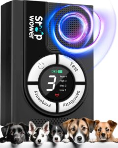 anti barking device, 1500 mah rechargeable ultrasonic dog barking deterrent devices safe for dogs, 2-in-1 dog barking control devices up to 50 ft range dog training & behavior aids