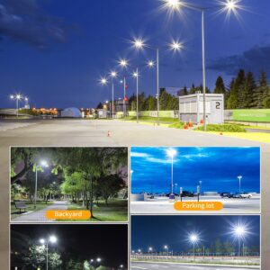 6PCS LED Parking Lot Lights 150W 120W 90W, LED Shoebox Light 5000K Adjustable Slip Fitter, UL Listed Outdoor Pole Light with Photocell, IP65 Waterproof Commercial Street Area Flood Lighting 100-277V