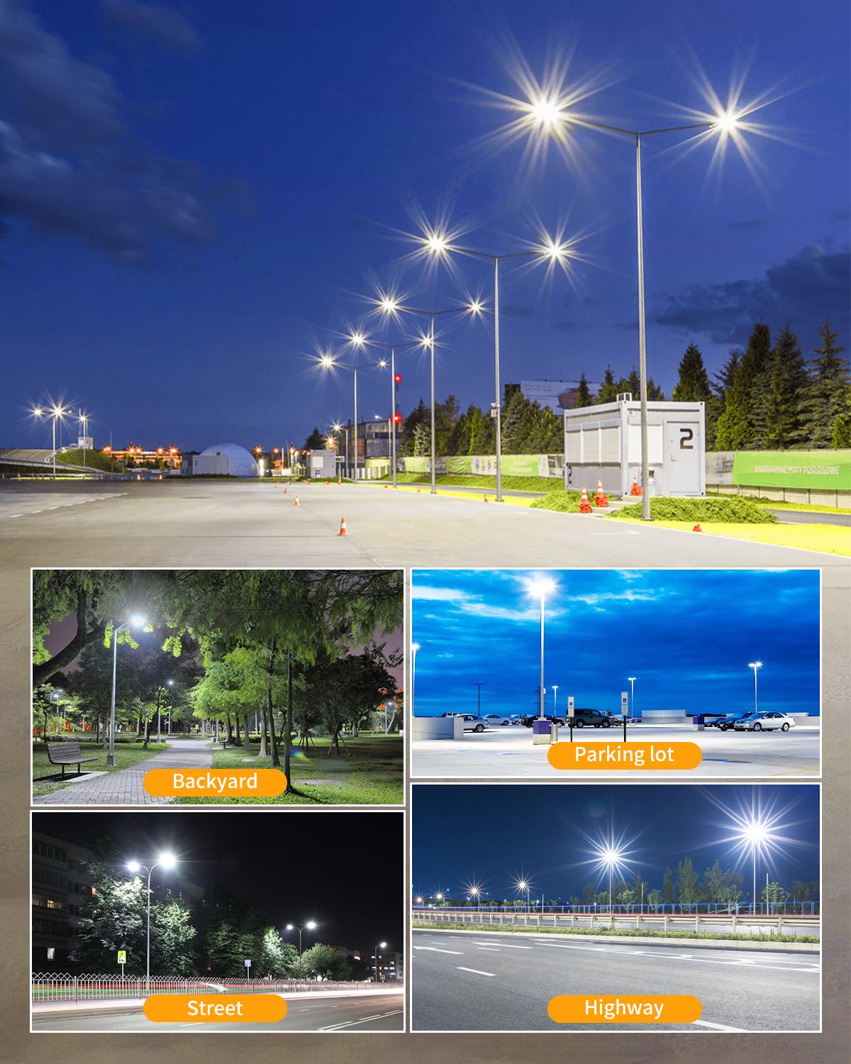 6PCS LED Parking Lot Lights 150W 120W 90W, LED Shoebox Light 5000K Adjustable Slip Fitter, UL Listed Outdoor Pole Light with Photocell, IP65 Waterproof Commercial Street Area Flood Lighting 100-277V