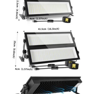 150W LED Shop Lights for Garage 1000W Equiv, 18000lm Very Bright LED Work Light, IP66 Waterproof Outdoor Flood Light with Plug, 5000K White High Bay Light for Workshop Yard Garage Factory (2 Pack)