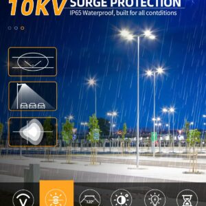 6PCS LED Parking Lot Lights 150W 120W 90W, LED Shoebox Light 5000K Adjustable Slip Fitter, UL Listed Outdoor Pole Light with Photocell, IP65 Waterproof Commercial Street Area Flood Lighting 100-277V