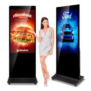 roomedal 43 inch digital signage display, smart cloud control touch-screen indoor full hd lcd screen ips floor standing digital commercial interactive advertising kiosks screen with auto ad player