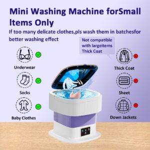 Mini Washing Machine,11.5L Portable Washing Machine and Dryer, Small Washing Machine Deep Cleaning Of Underwear, Purple Portable Washer Suitable for Underwear, Baby Clothes, Sock