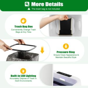 DADIANPU Bathroom Trash Can Touchless, 4.22 Gallon Motion Sensor Trash Can Smart Automatic Garbage Bathroom Touchless for Kitchen, Bedroom, Bathroom, Living Room