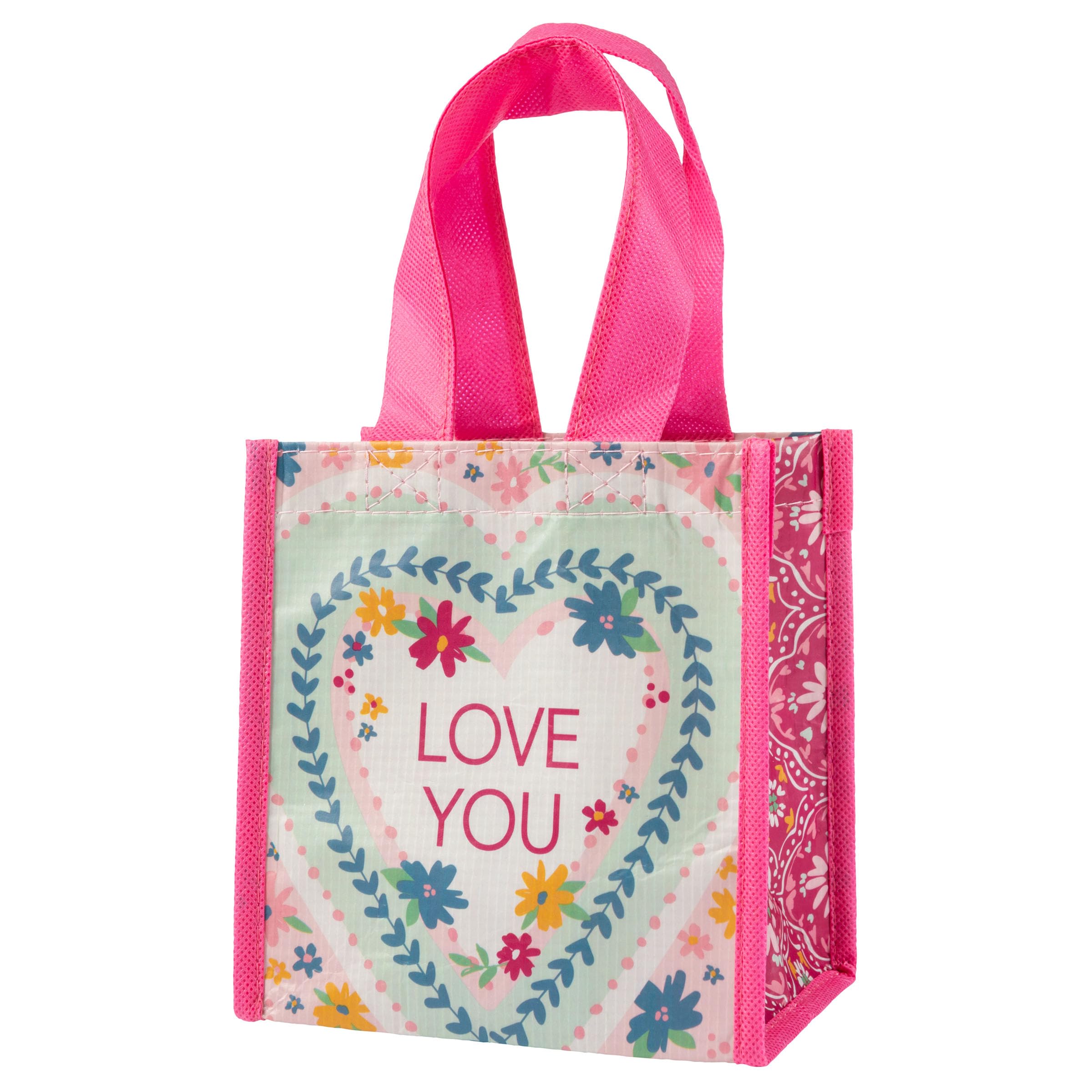 Karma Reusable Small Gift Bags - Tote Bag and Gift Bag with Handles - Perfect for Birthday Gifts and Party Bags RPET 1 Love You Small