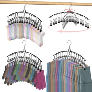 4 pack legging organizer for closet, metal yoga pants hangers with 15 clips holds 60 leggings/skirts/hats/bra/pants space saving hanging closet organizers and storage