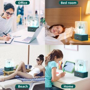 DINGBAI Portable Air Conditioner Fan,Camping Fan,Water-Cooled Fan,Misting Fan,Internal Battery,3 levels of speed,5 light Modes,Indoor Thermometer,1-8H Timer,Fan for Outdoor Bedroom Home Office Desktop