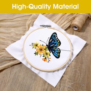 Prasacco 8 PCS White Embroidery Fabric, 4 Size Pre-Cut Natural Cotton Embroidery Cloth Fabric Squares Embroidery Fabric Cross Stitch Fabric Fabric Embroidery Cloth for Craft Garment Embroidery