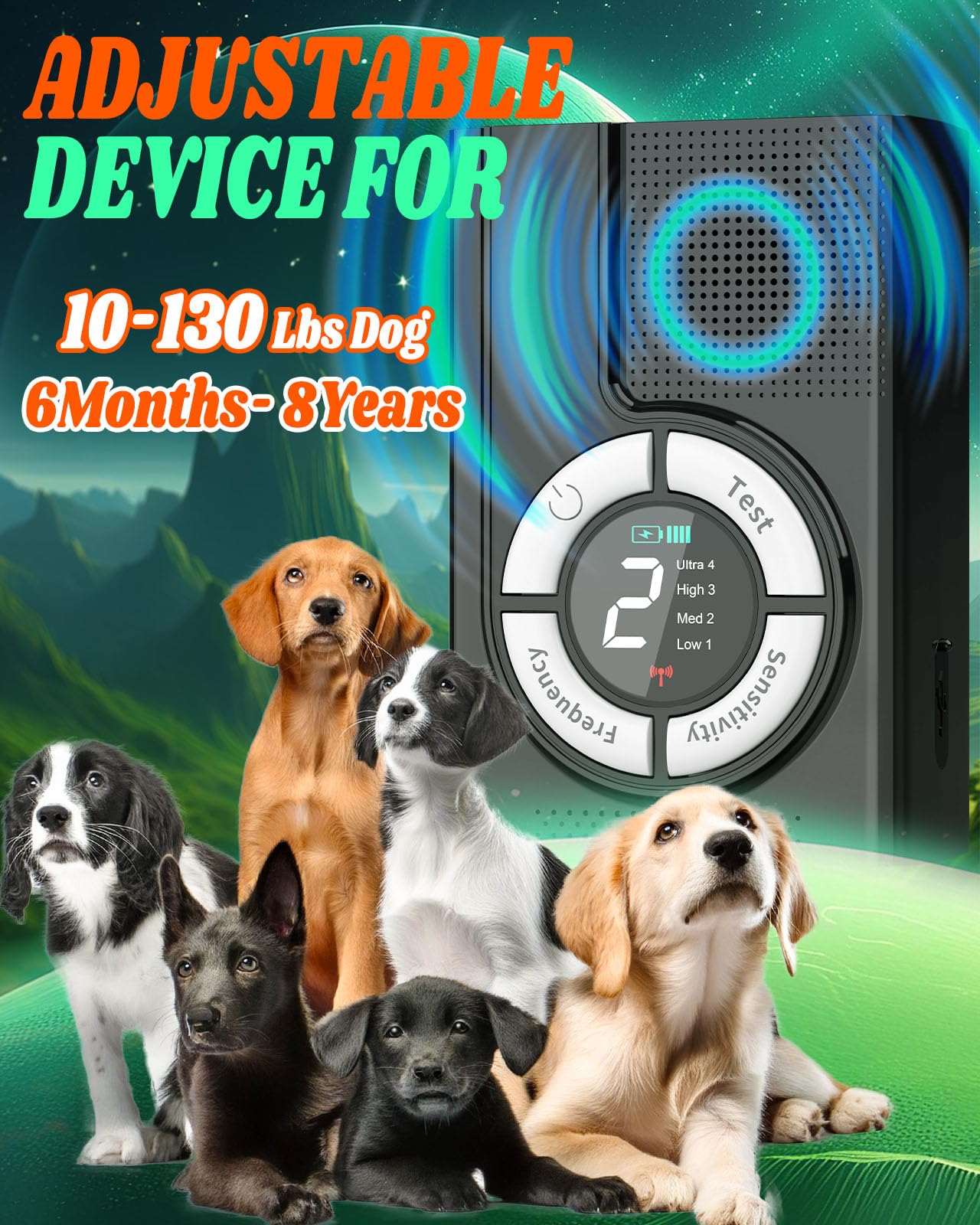 Anti Barking Device, 1500 mAh Rechargeable Ultrasonic Dog Barking Deterrent Devices Safe for Dogs, 2-in-1 Dog Barking Control Devices Up to 50 Ft Range Dog Training & Behavior Aids