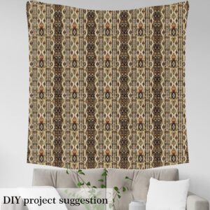 Feelyou Tan Southwestern Upholstery Fabric for Chairs 1 Yard Geometric Fabric by The Yard Tribal Native American Indian Design Vinatge Decorative Waterproof Fabric Exotic Stripe Line Outdoor Fabric