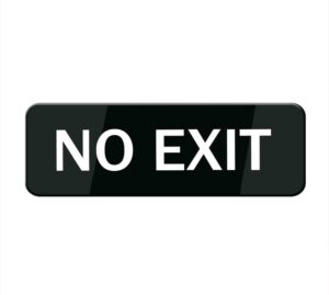 no exit sign for house, strong self-adhesive signs for home, 8” x 3” premium durable acrylic sign for door/wall/window