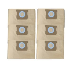 pack 6 vacuum bags for dewalt 6 to 10 gallon shop vac dxva19-4101, replacement for dewalt 8 gallon shop vac bags dxv08sa，disposable high efficiency filter bags