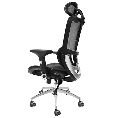 VEVOR Mesh Office Chair, Adjustable High Back Desk Chair with Mesh Seat, Angle and Height Adjustable Home Office Chair with Lumbar and Head Support, Swivel Computer Task Chair