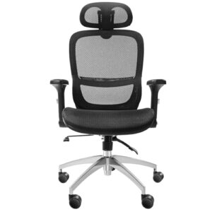 VEVOR Mesh Office Chair, Adjustable High Back Desk Chair with Mesh Seat, Angle and Height Adjustable Home Office Chair with Lumbar and Head Support, Swivel Computer Task Chair