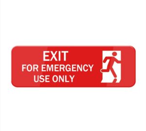 exit for emergency use only sign for house (with strong adhesive tape), 8" x 3" premium durable for home & office,acrylic signs for front door/wall/window, clear and easy to read