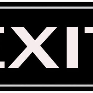 Exit Sign For House (With Strong Adhesive Tape), 3" X 8" Premium Durable For Home & Office,Acrylic Signs For Front Door/Wall/Window, Clear And Easy To Read