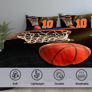 Custom Basketball Hoop Art Bedding Set, Basketball Comforter Set Twin Full Queen King, Basketball Comforter Set Twin Ultra-soft Quilt for Bedprinted Basketball Bedspread Basketball Bedroom Decor