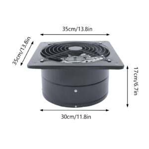 12 inch Ventilation Extractor Fan, 125W 2800r/min Exhaust Fan 110V 60Hz Low Noise Industrial Metal Axial Exhaust Commercial Air Blower Fan for Shop, Home Attic and Garage Ventilation Purposes