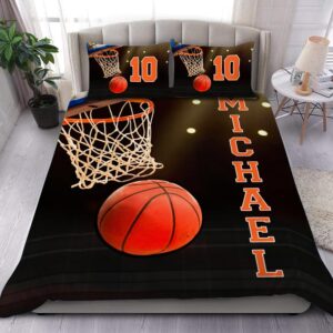 custom basketball hoop art bedding set, basketball comforter set twin full queen king, basketball comforter set twin ultra-soft quilt for bedprinted basketball bedspread basketball bedroom decor